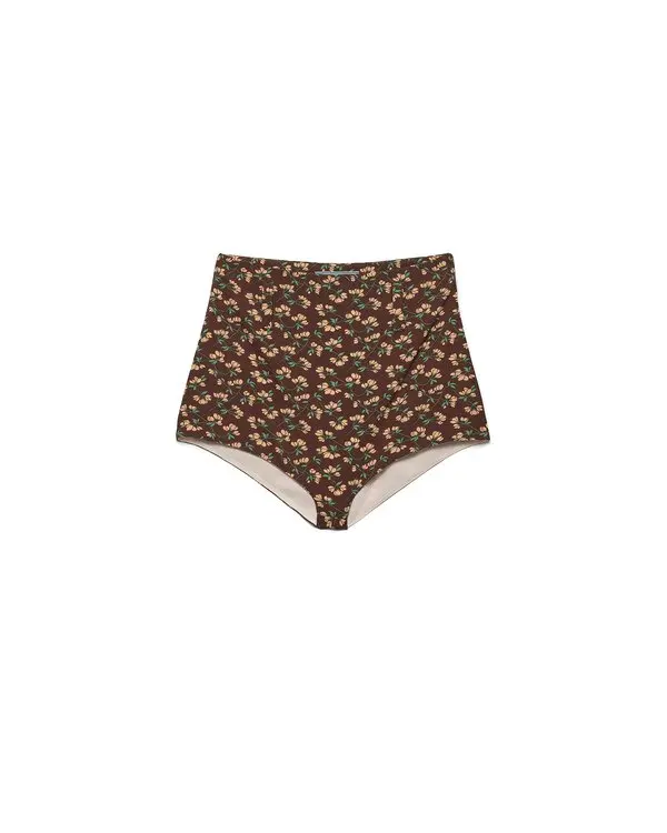 Prada Floral Print Brief - Brown