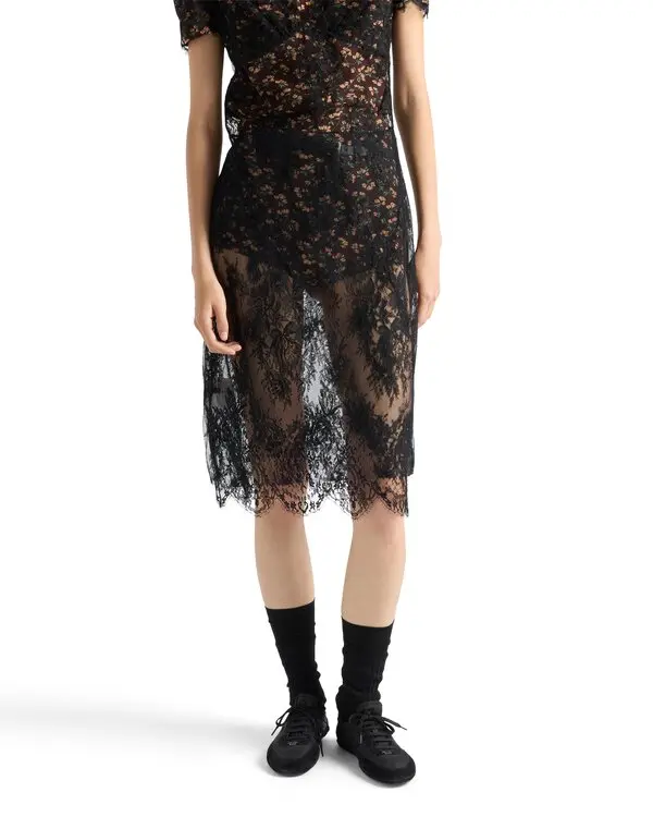 Prada Lace Sheath Dress With Slip - Black