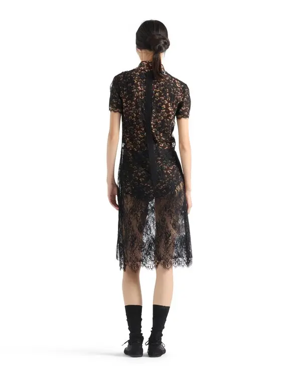 Prada Lace Sheath Dress With Slip - Black