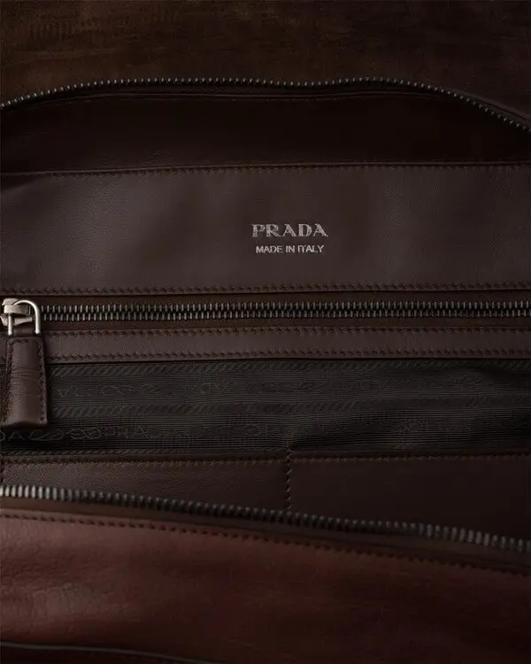 Prada Leather Backpack - Brown