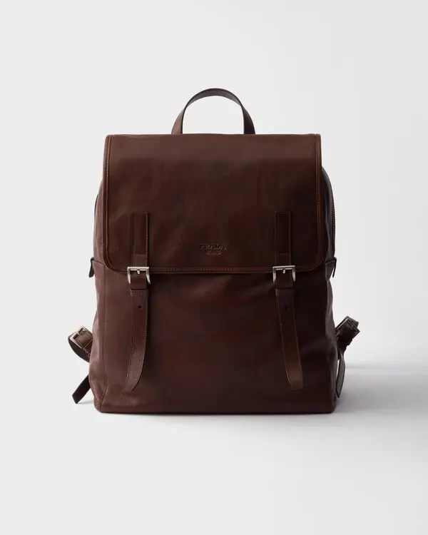 Prada Leather Backpack - Cocoa Brown