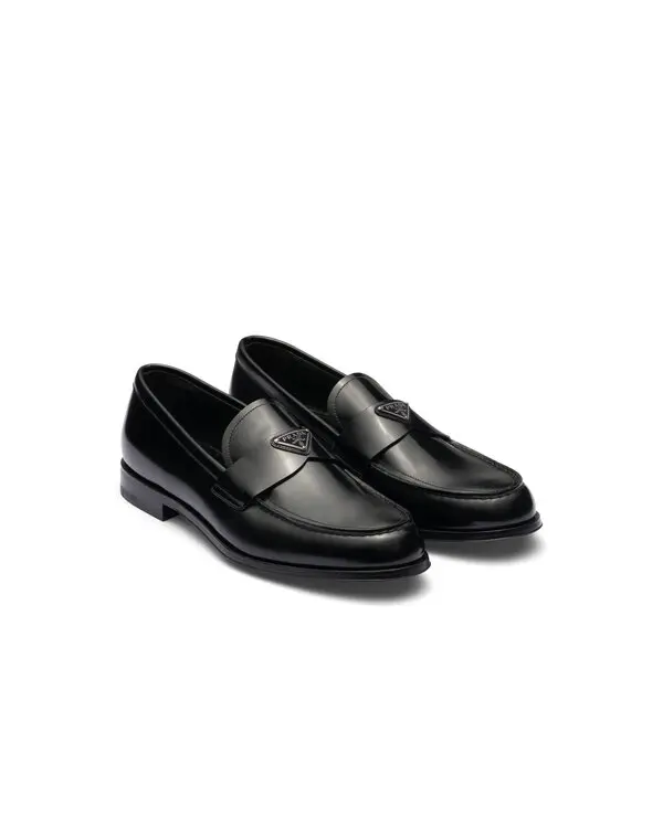 Prada Brushed Leather Loafers