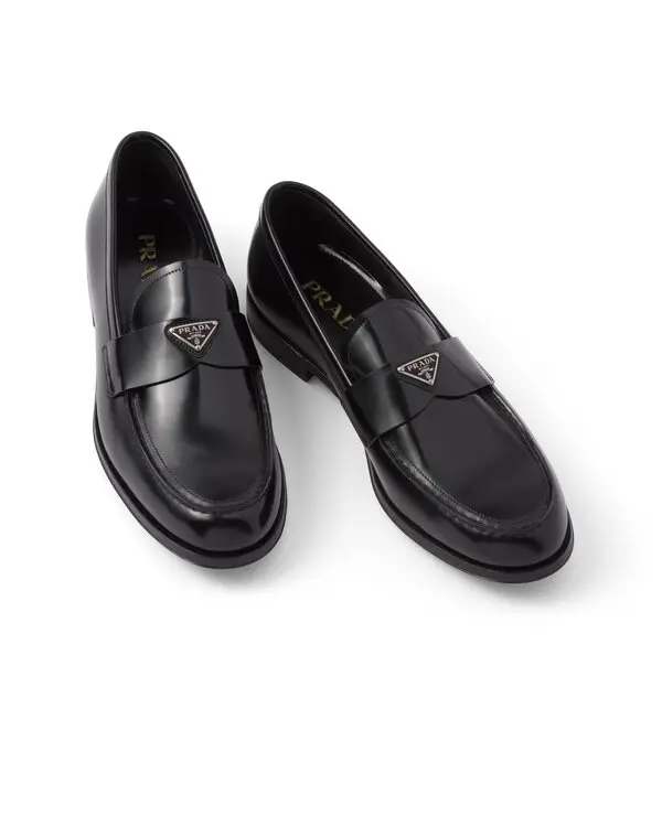 Prada Brushed Leather Loafers