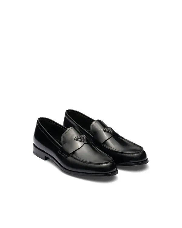 Prada Brushed Leather Loafers