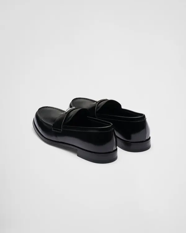 Prada Brushed Leather Loafers