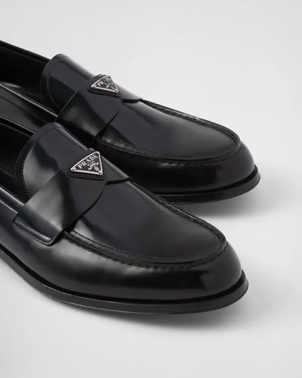 Prada Brushed Leather Loafers