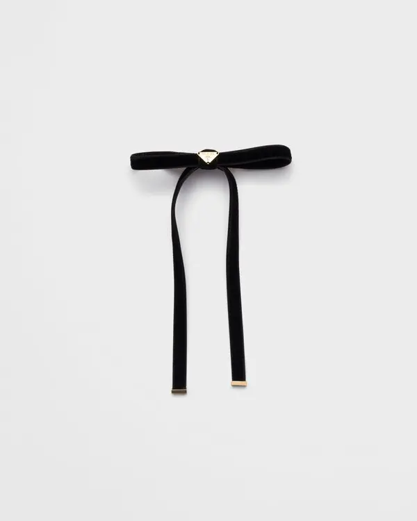 Prada Velvet Hair Clip - Black