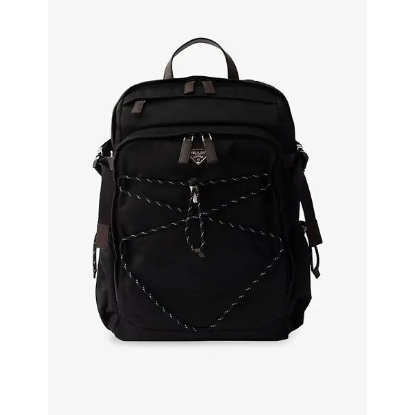 Prada Re-nylon And Leather Backpack - Black
