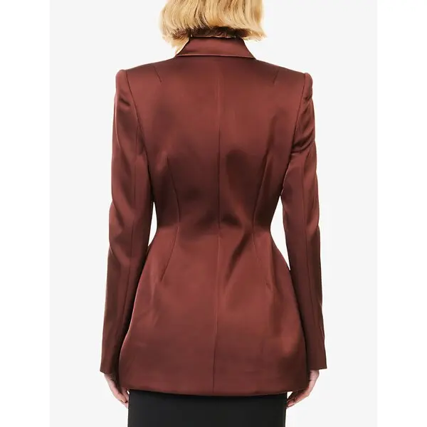 NADINE MERABI Slim-fit Satin Blazer