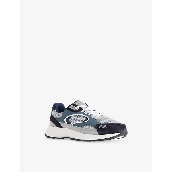 ARNE Circuit Suede, Leather And Mesh Trainers - Blue Other