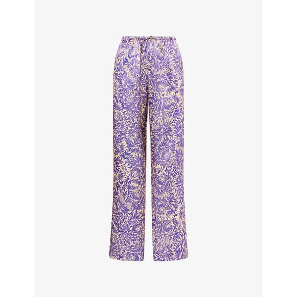 Dries Van Noten Puvis Printed Silk Trousers