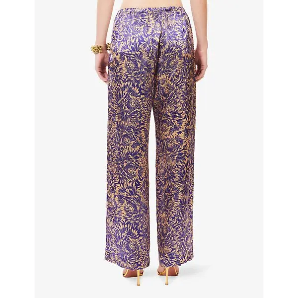 Dries Van Noten Puvis Printed Silk Trousers