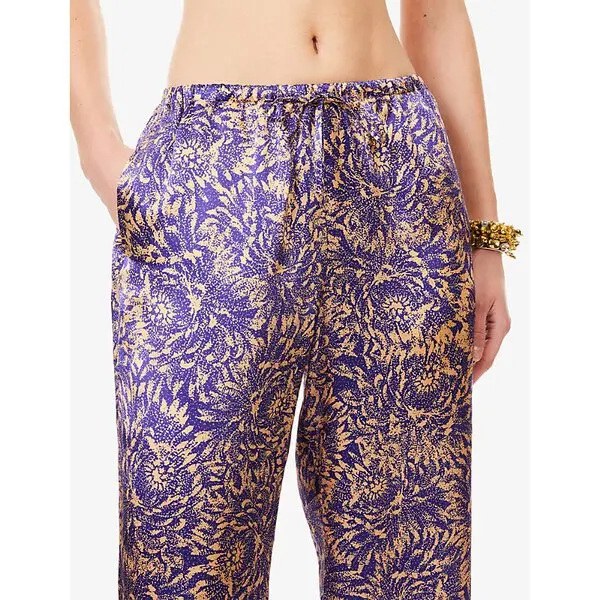 Dries Van Noten Puvis Printed Silk Trousers