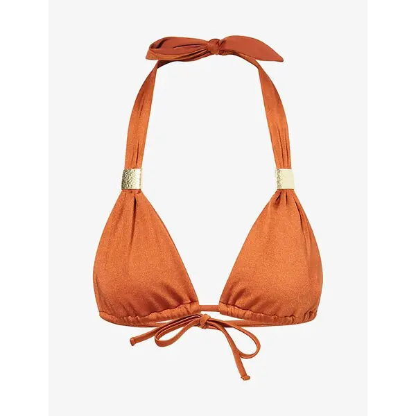 Heidi Klein Slider Halter-neck Bikini Top - Rust