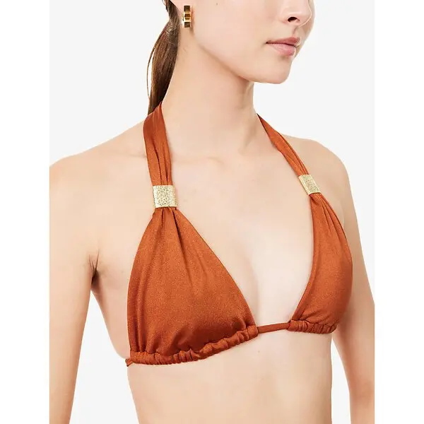 Heidi Klein Slider Halterneck Bikini Top - Rust