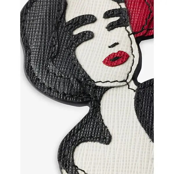 Prada Saffiano And Croco Leather Name Tag