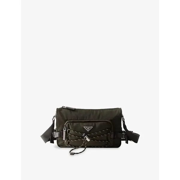 Prada Re-nylon And Leather Shoulder Bag - Green