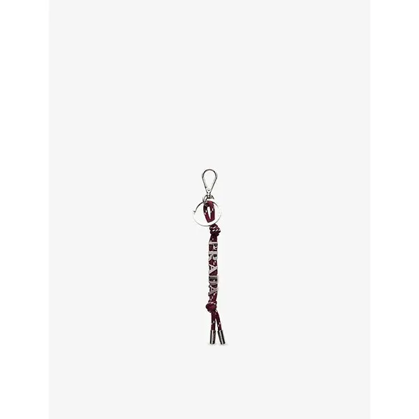 Prada Woven Keyring - Burgundy