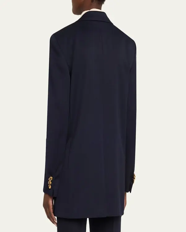 Bottega Veneta Sartorial Grain De Poudre Wool Jacket - Abyss