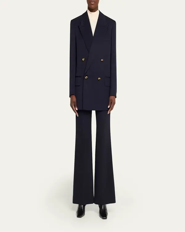 Bottega Veneta Sartorial Grain De Poudre Wool Jacket - Abyss