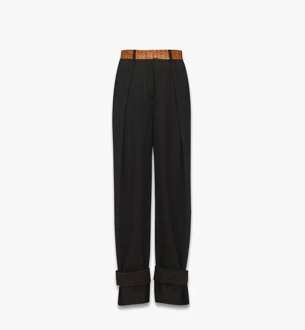 Mcm Twill Pants With Visetos Belt