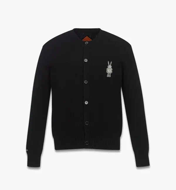 Mcm Wool Knit Cardigan With Rabot Patch