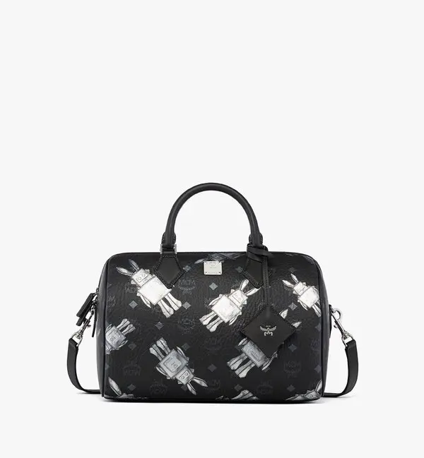 Mcm Ella Boston Bag In Rabot Visetos