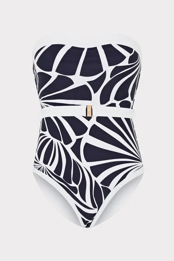 MILLY Ravello Abstract Kai Print One Piece - Navy/white