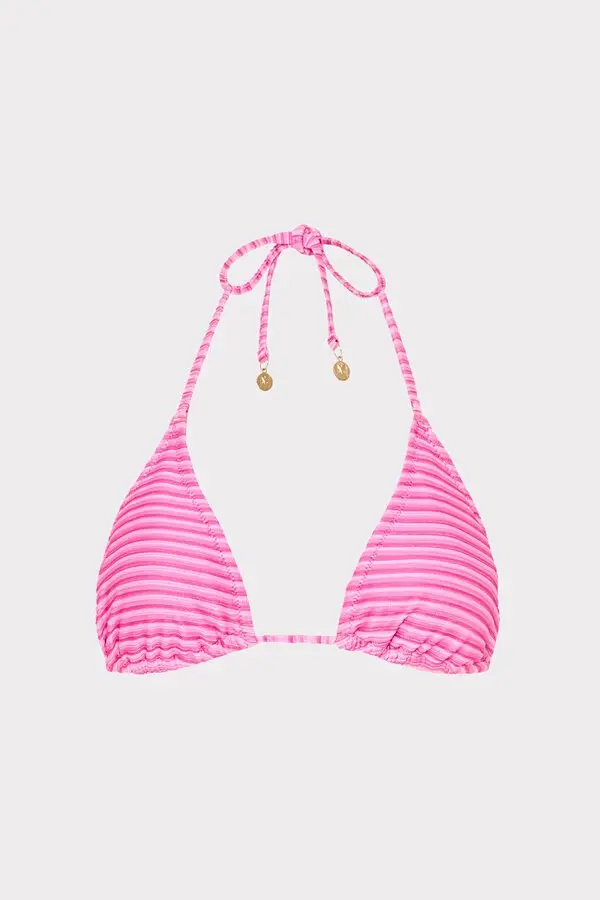 MILLY Stripe Triangle Bikini Top