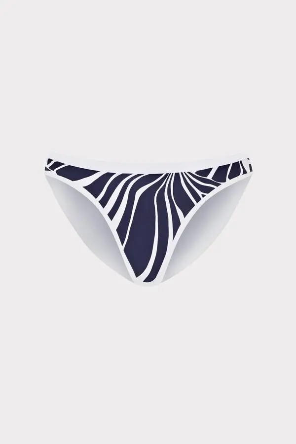 MILLY Abstract Kai Print Bikini Bottom - Navy/white