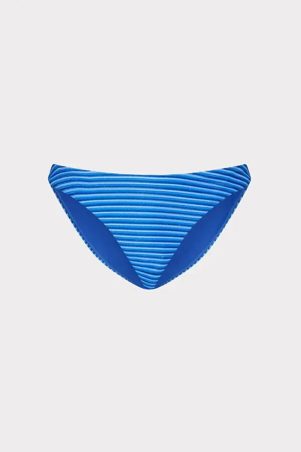 MILLY Margot Stripe Bikini Bottom - Blue