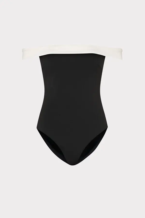 MILLY Solid Off-the-shoulder One-piece