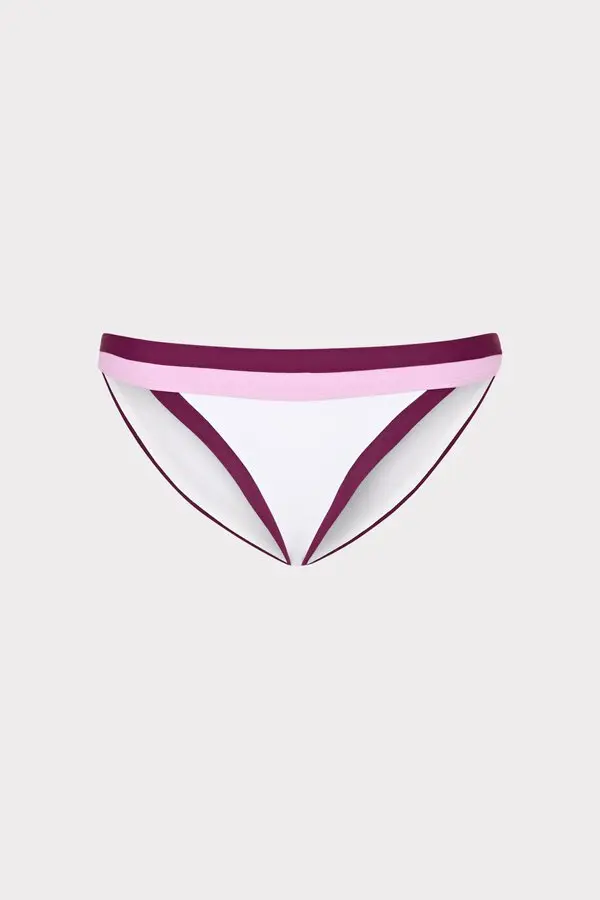 MILLY Color Block Bikini Bottom - Pink/cabert