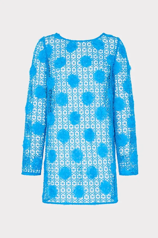 MILLY 3d Crochet Cover-up - Blue