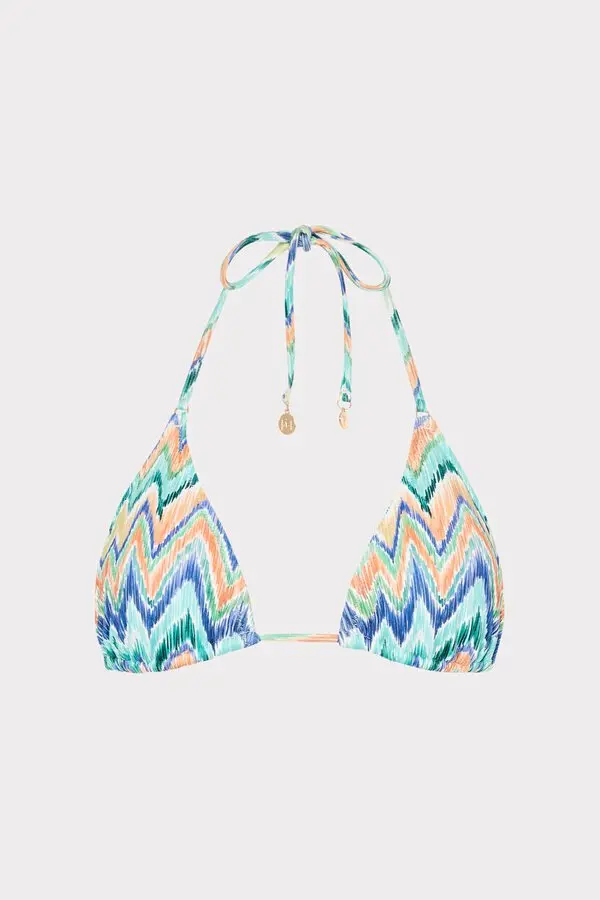 MILLY Chevron Triangle Bikini Top - Tropical
