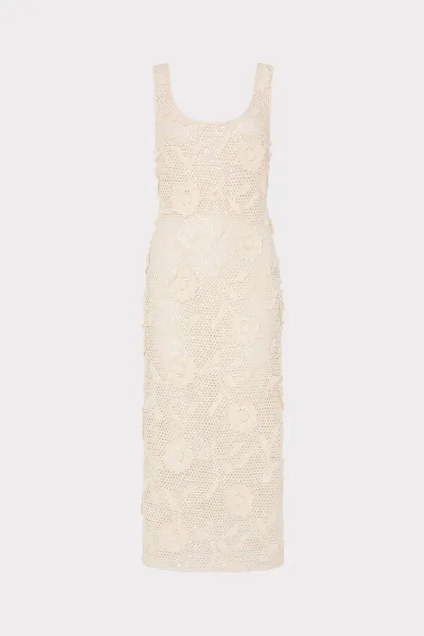 MILLY Sequin Crochet Cover-up Dress - White