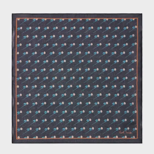 Paul Smith Ditsy Floral Cotton Pocket Square - Black