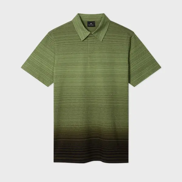 Paul Smith Khaki Gradient Stripe Polo Shirt