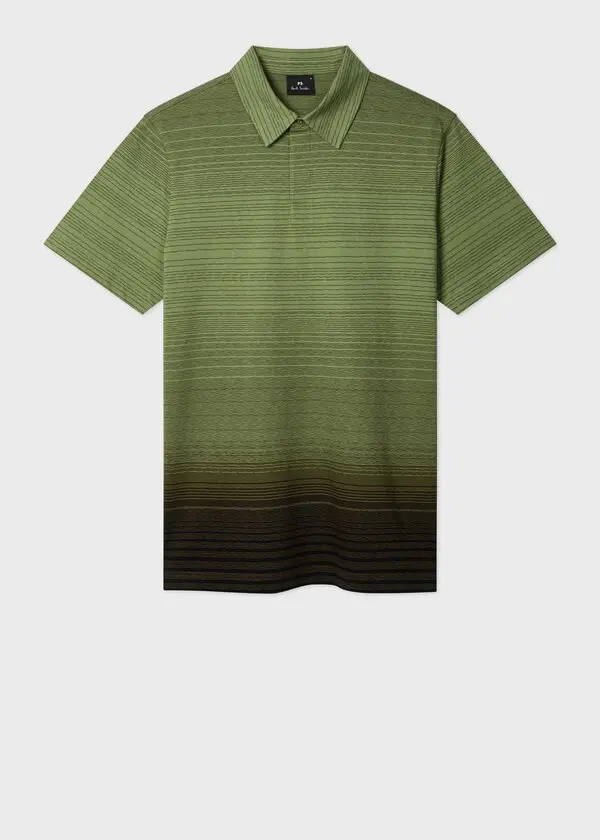 Paul Smith Khaki Gradient Stripe Polo Shirt