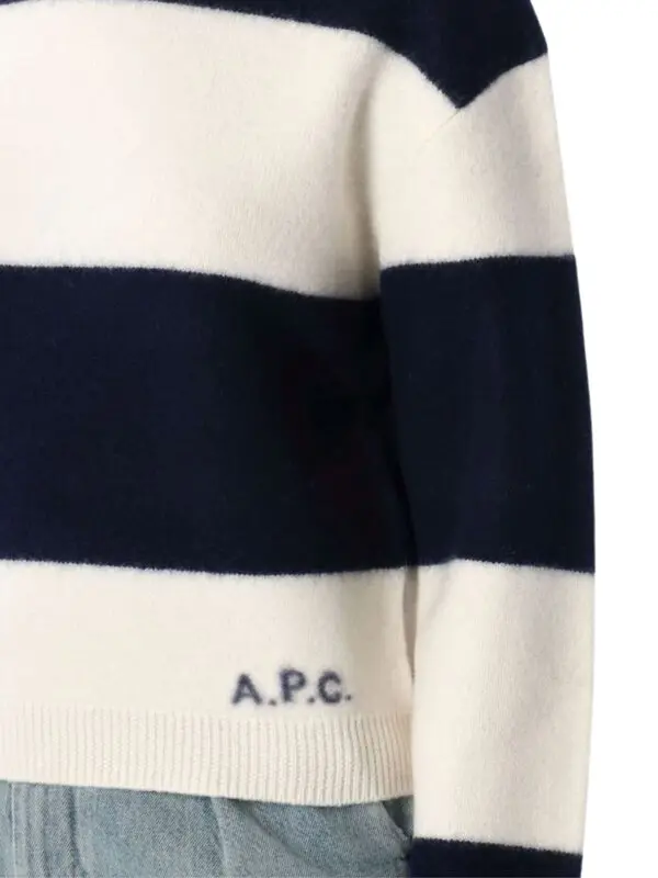 A.p.c. Penny Striped Pullover Sweater - Blue