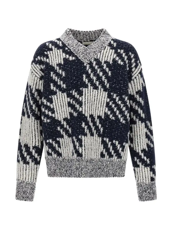 Dries Van Noten Marti Wool Jacquard Houndstooth Sweater