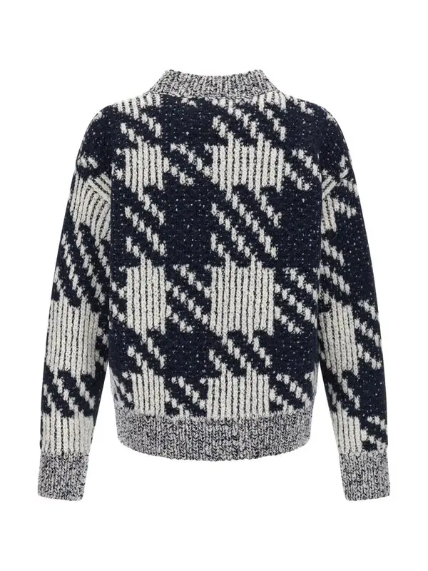 Dries Van Noten Marti Wool Jacquard Houndstooth Sweater