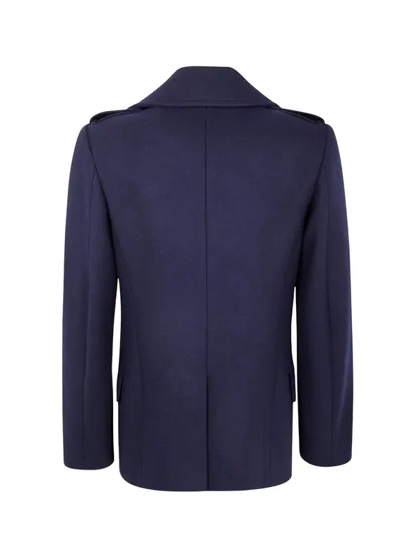 Dries Van Noten Double-breasted Rafaell Pea Coat - Blue