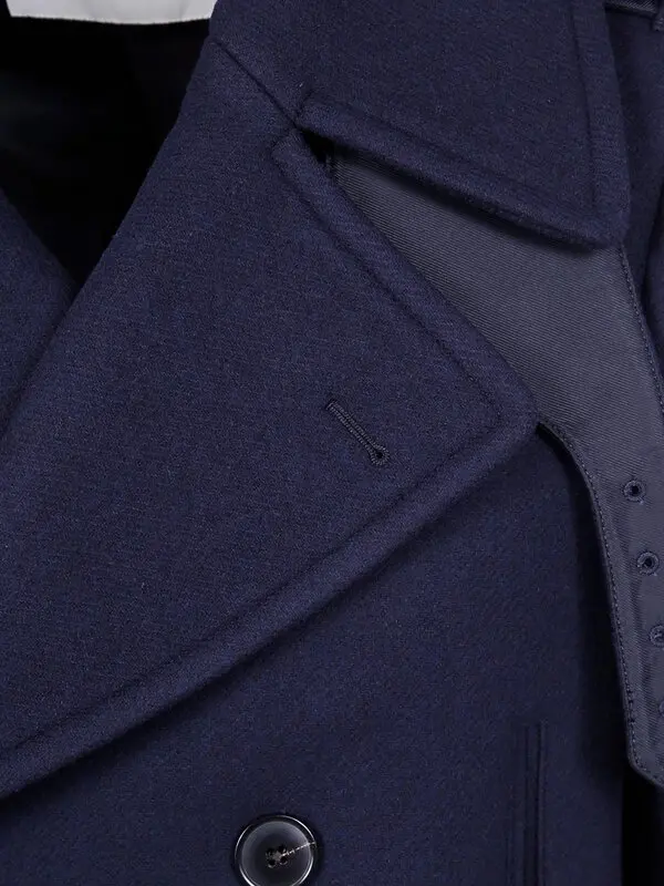 Dries Van Noten Double-breasted Rafaell Pea Coat - Blue