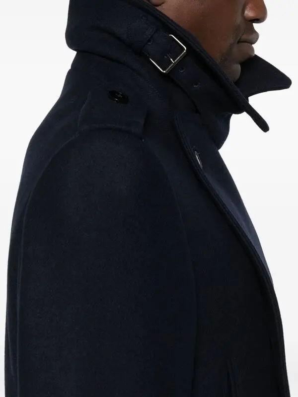 Dries Van Noten Double-breasted Rafaell Pea Coat - Blue