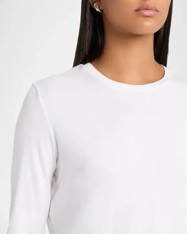 Majestic Filatures Soft Touch Crewneck Tee With Side Slits - Blanc