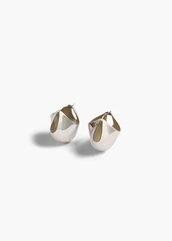 Khaite Medium Lotus Hoop Earrings - Silver