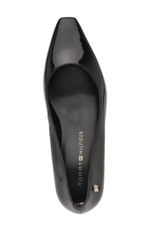 Tommy Hilfiger Block Heel Pump - Black Shiny