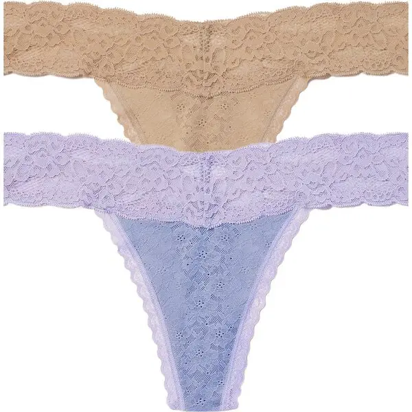 SKARLETT BLUE Goddess Lace Thong 2-pack - Nylon/ice Purple Blue Violet