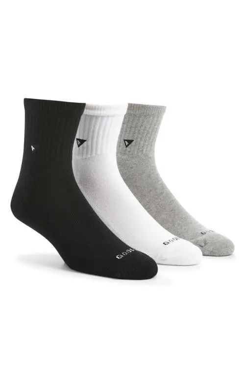 ARVIN GOODS Assorted 3-pack Quarter Crew Socks - Black/white/grey